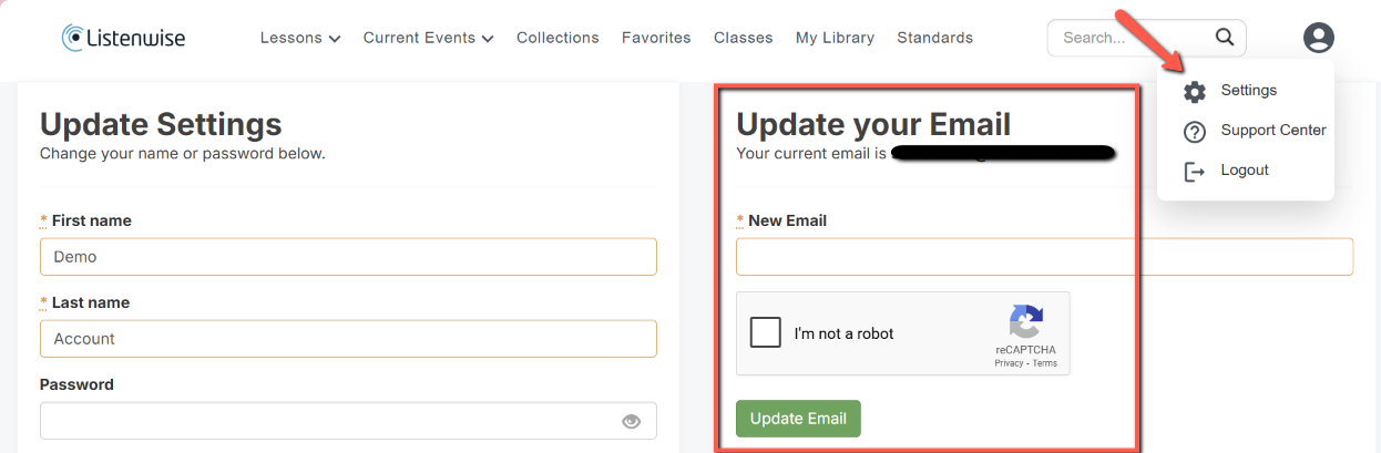 How do I update the email address for my account? – Listenwise Support ...