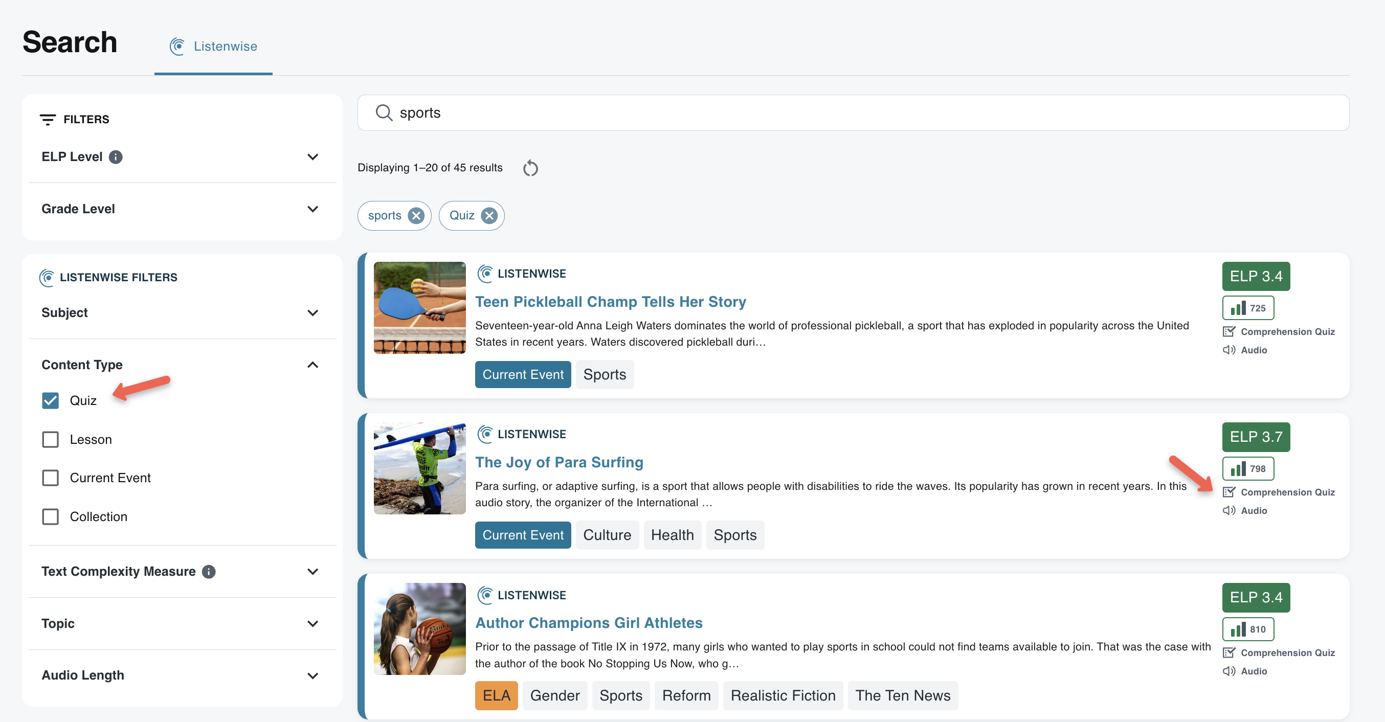 How do I find a quiz to complete on my own? – Listenwise Support Center