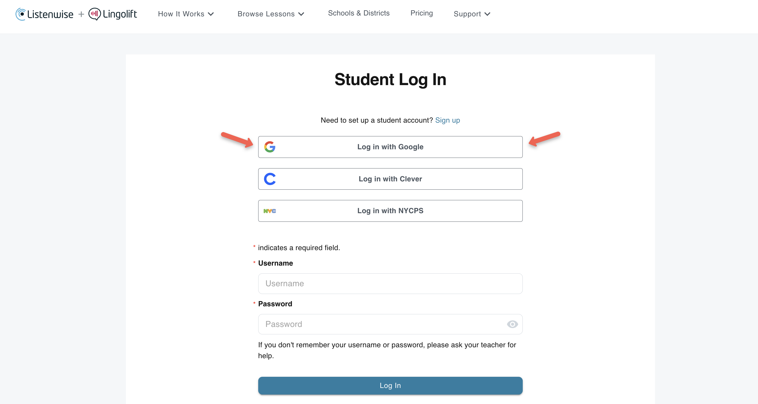 Why can’t my student see the “Login with Google” button on the student ...