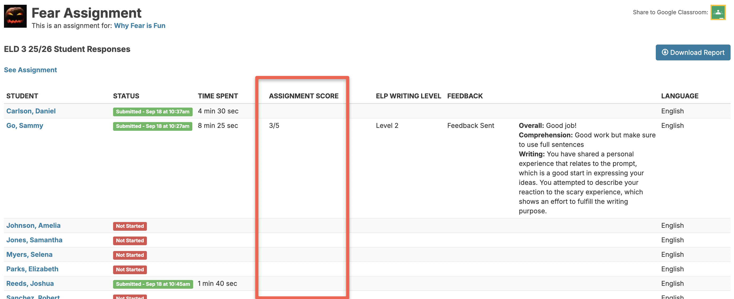 Scoring Written Assignments – Listenwise Support Center
